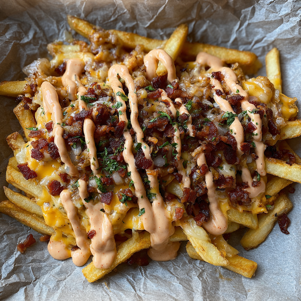 Animal Style Fries with Bacon - Side Dishe